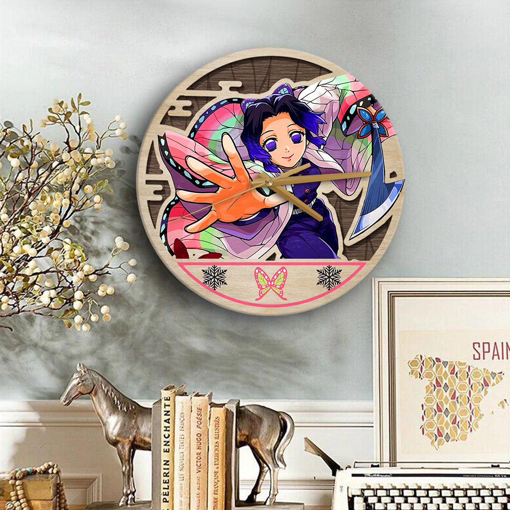 Demon Slayer Shinobu Anime Wood Wall Clock - Nearkii