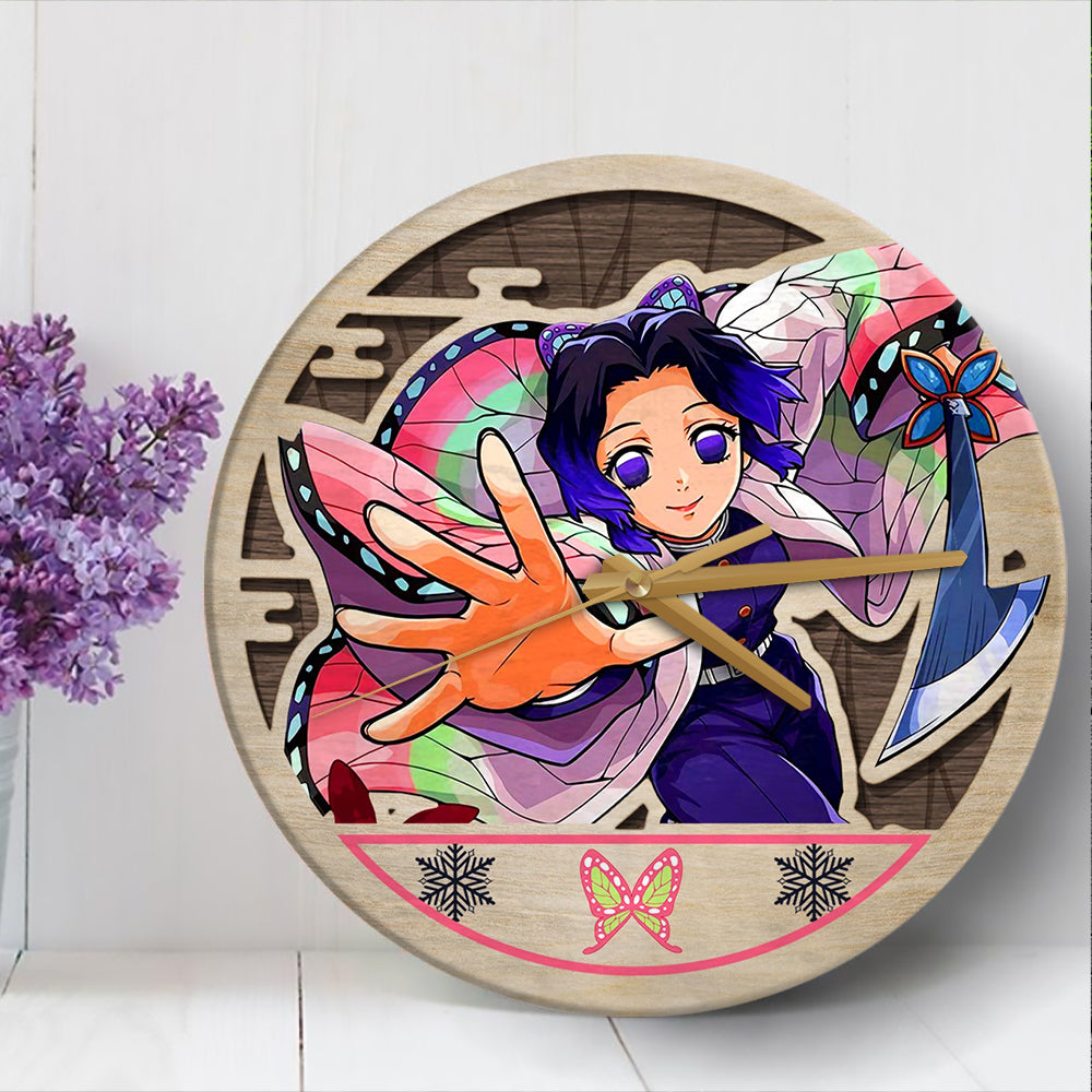 Demon Slayer Shinobu Anime Wood Wall Clock - Nearkii
