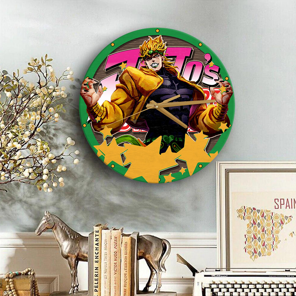 Jojo Bizarre Adventure Dio Brando Wood Wall Clock - Nearkii