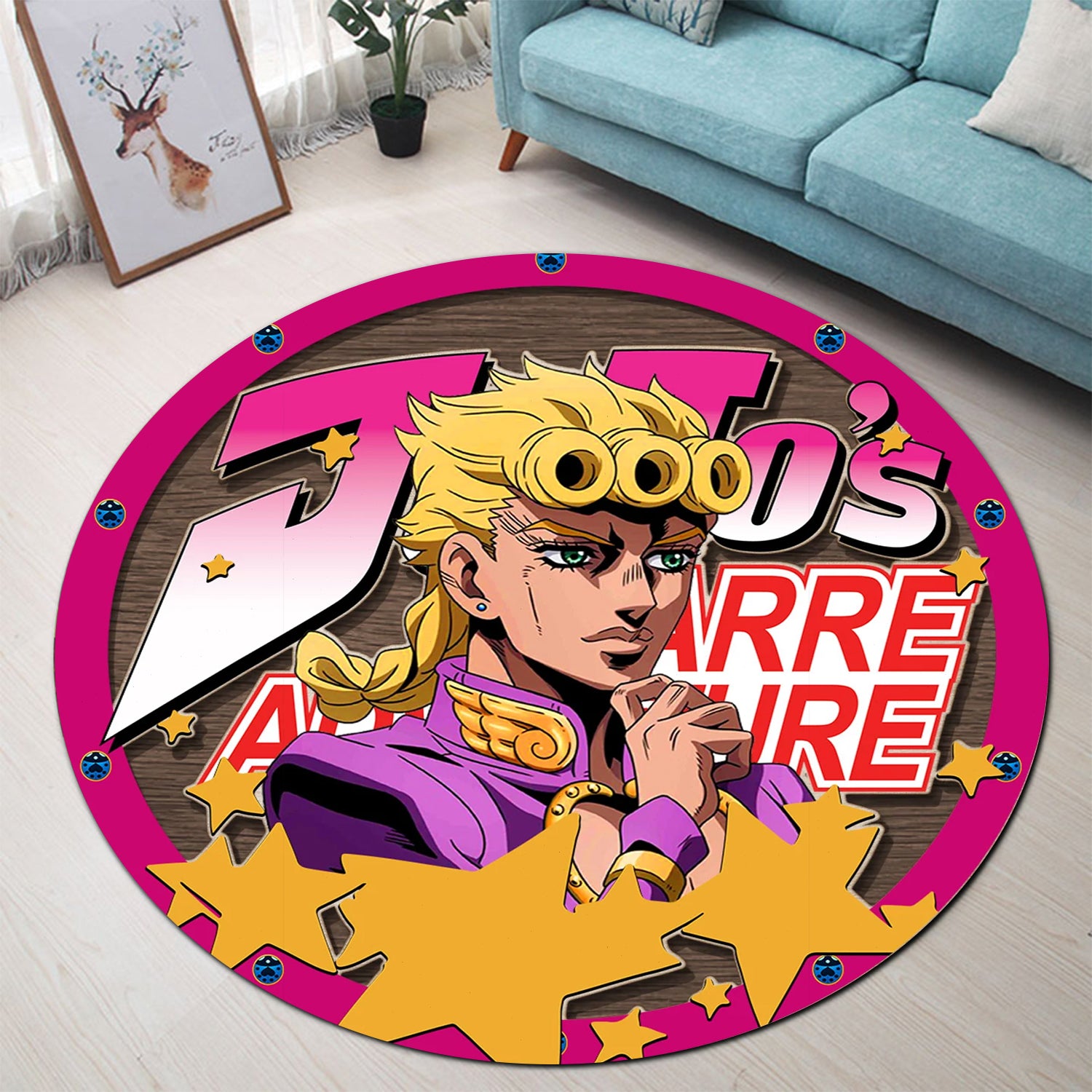 Jojo Bizarre Adventure Giorno Giovanna Round Carpet Rug Bedroom ...
