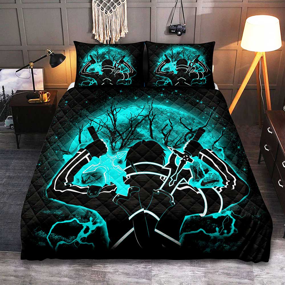 Kirito Sword Art Online SAO Moonlight Quilt Bed Sets - Nearkii