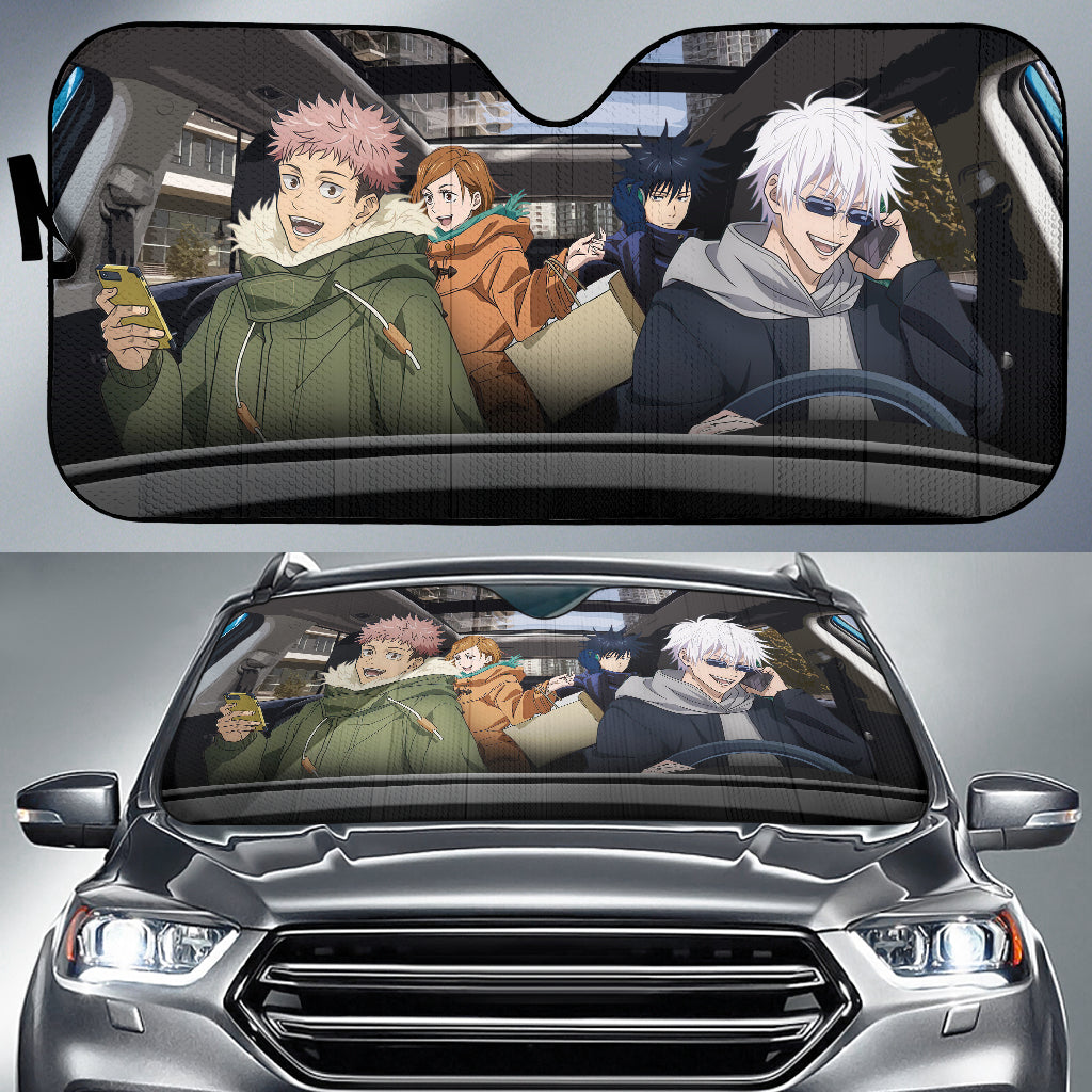 Jujutsu Kaisen Gojo Yuji Megumi Nobara Car Auto Sunshades - Nearkii