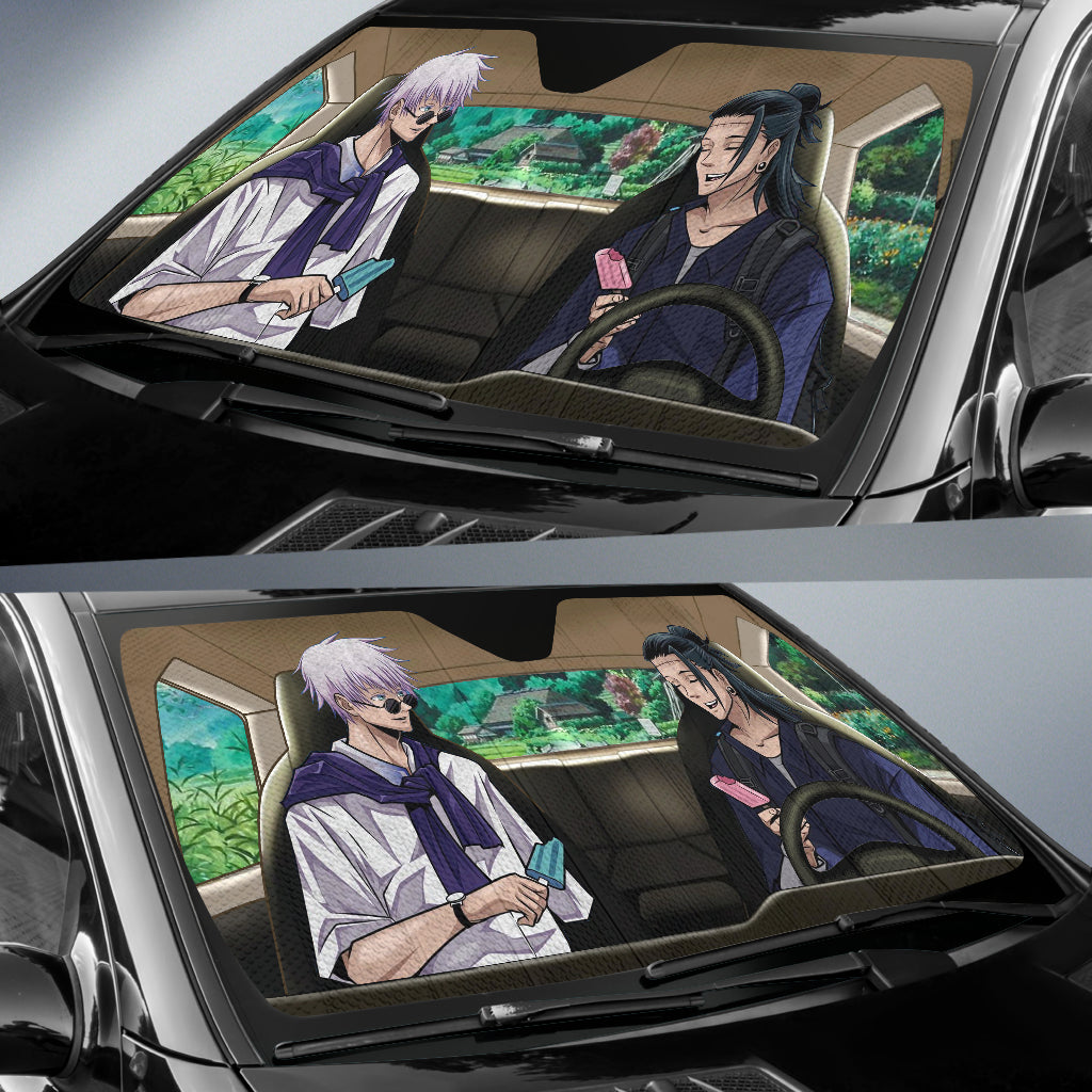 Jujutsu Kaisen Gojo And Geto Car Auto Sunshades - Nearkii