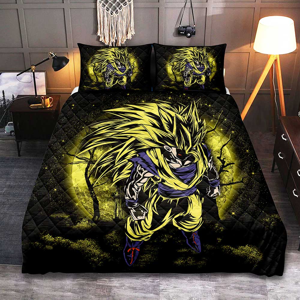 Goku Super Saiyan 3 Dragon Ball Moonlight Quilt Bed Sets - Nearkii