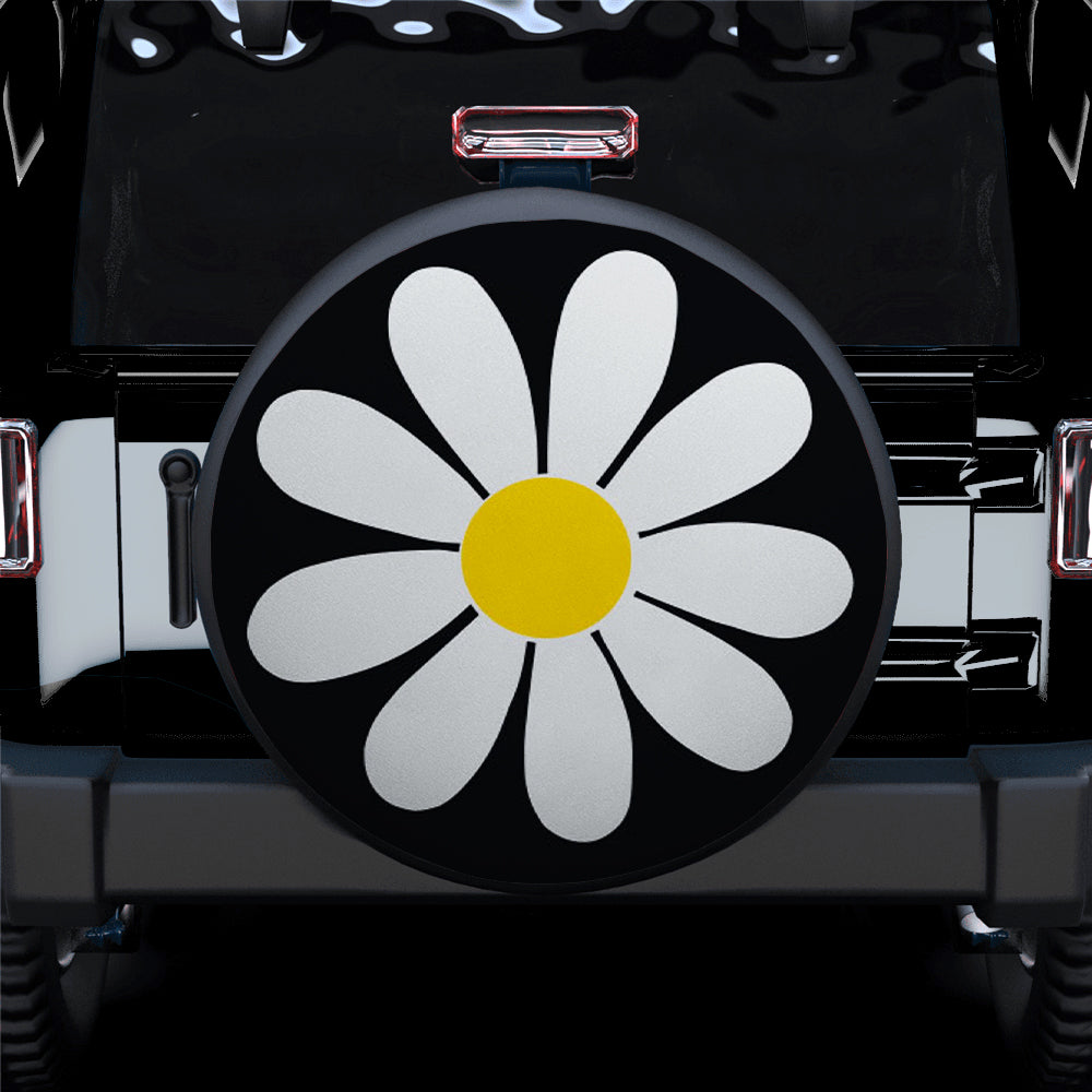 White Daisy Flower Jeep Car Spare Tire Covers Gift For Campers - Nearkii